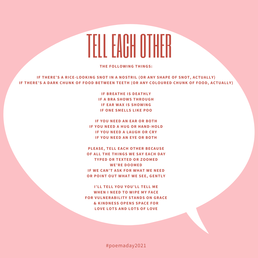Poem 335 – Tell Each Other & Yin Writing – VANESSA SHIELDS