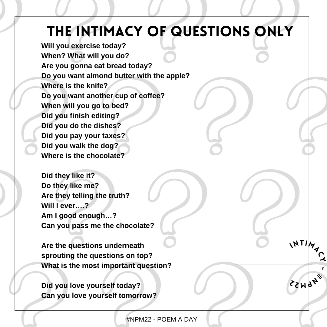 #NPM22 The Intimacy of Questions Only & First Impressions & Fish ...